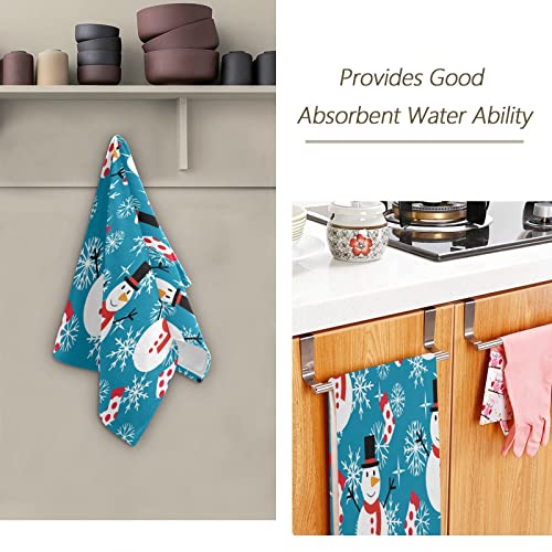 Christmas Snowman Dish Towels for Drying Dishes,Xmas Kitchen Cloth Dish Towels Premium Dishcloths Super Absorbent Fast Drying