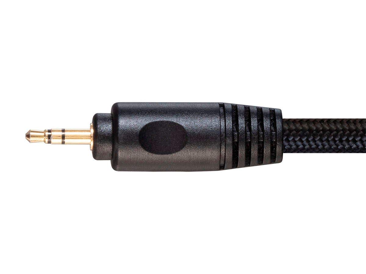 Monoprice 3.5mm to 2-Male RCA Adapter Cable - 15 Feet - Black, Gold Plated Connectors, Double Shielded with Copper Braiding - Onix Series