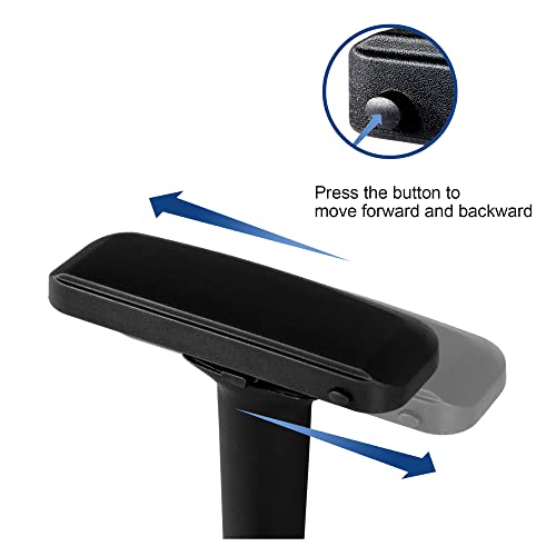 Frassie Height Adjustable Chair Armrest Pair, Gaming Boss Chair Arms Set Replacement,Black (4D)