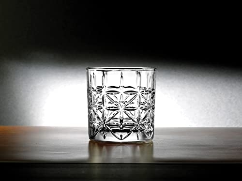 Circleware Walse Heavy Base Whiskey Glass Drinking Glasses, Set of 4, Entertainment Dinnerware Glassware for Water, Juice, Beer Bar Liquor Dining Decor Beverage Cups Gifts, 11.25 oz, Wales DOF