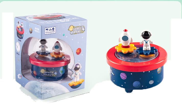 BUAOQIMO Music Box Astronaut Rotating Planet Exploration Music Box Birthday Gift for Children's Toy