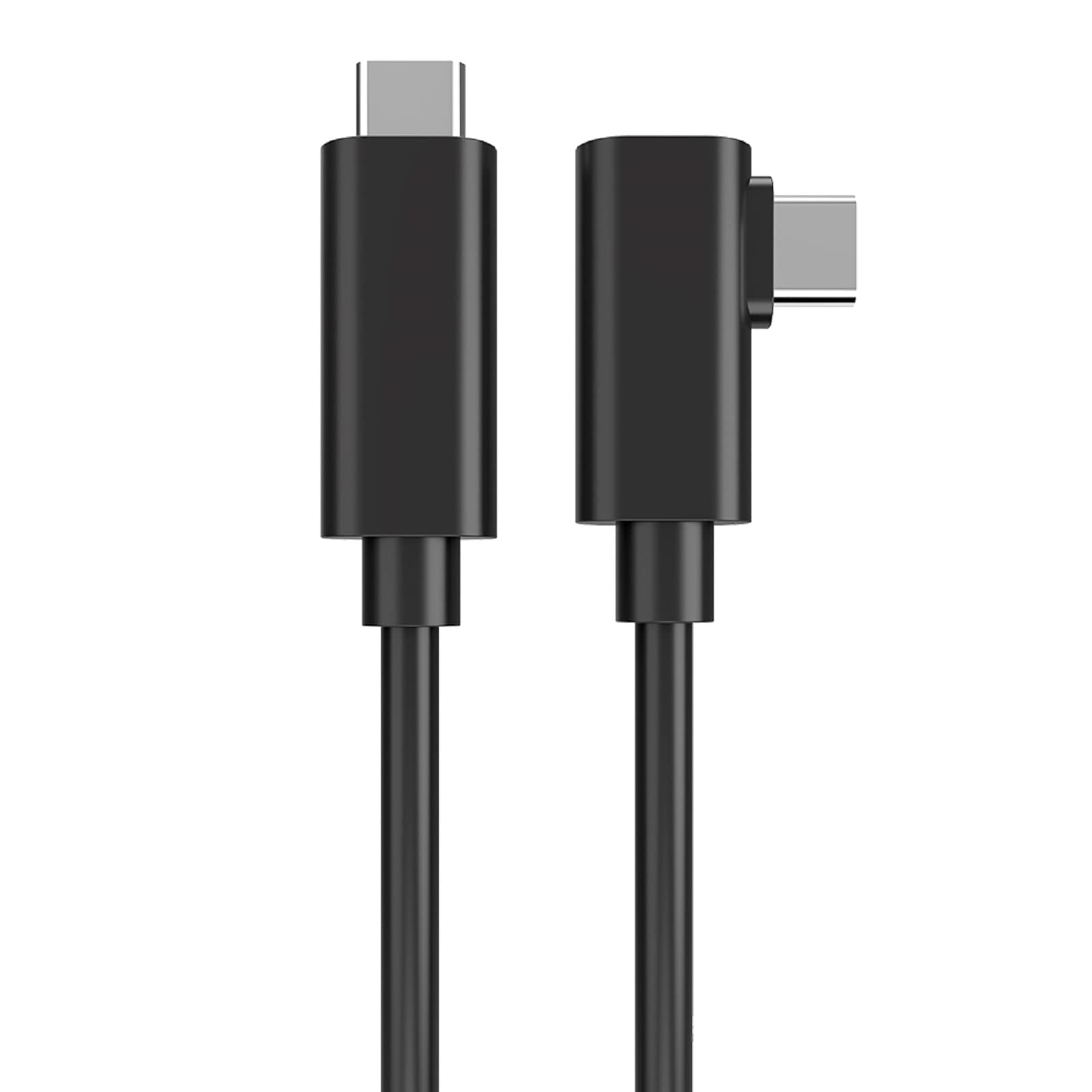 VR Streaming Link Cable Compatible for Oculus Quest, Cuxnoo Virtual Reality Headset Cable Angle USB 3.2 Gen1 C-C High-Speed Data Transfer, Fast Charging Cord, 15FT Black