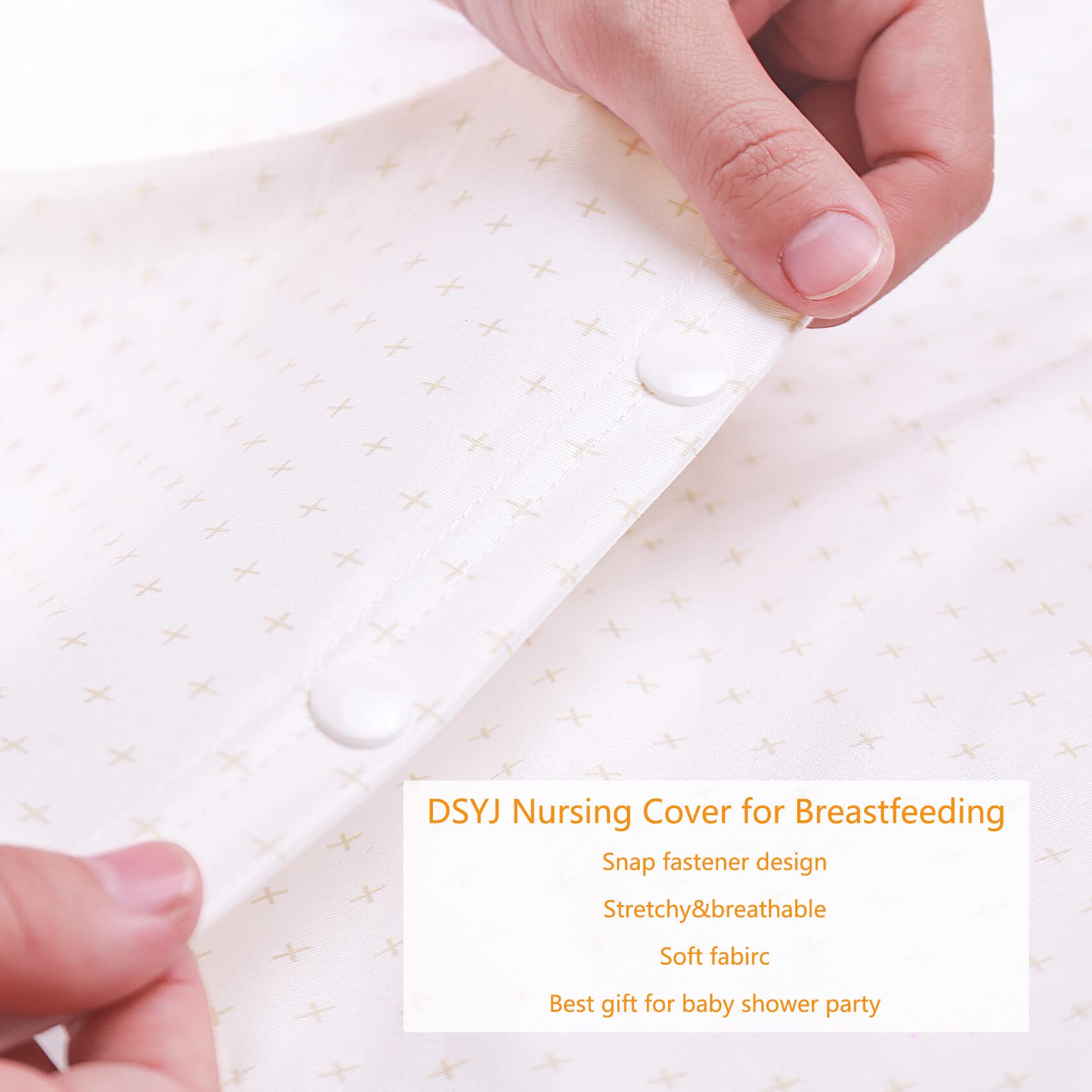 DSYJ Nursing Covers for Breastfeeding Poncho Cover, Soft & Breathable Fabric, 360° Full Privacy Universal Fit Multi Use 8-in-1 for Baby Car Seat Cocoon Feeding Canopy White