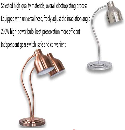 Single-Head Heating lamp Buffet Hood Pizza Insulation lamp commercially Available Food Coloring Display Light Double Head Food Barbecue lamp Documentation and Household Pizza Food Warmer Suitable for