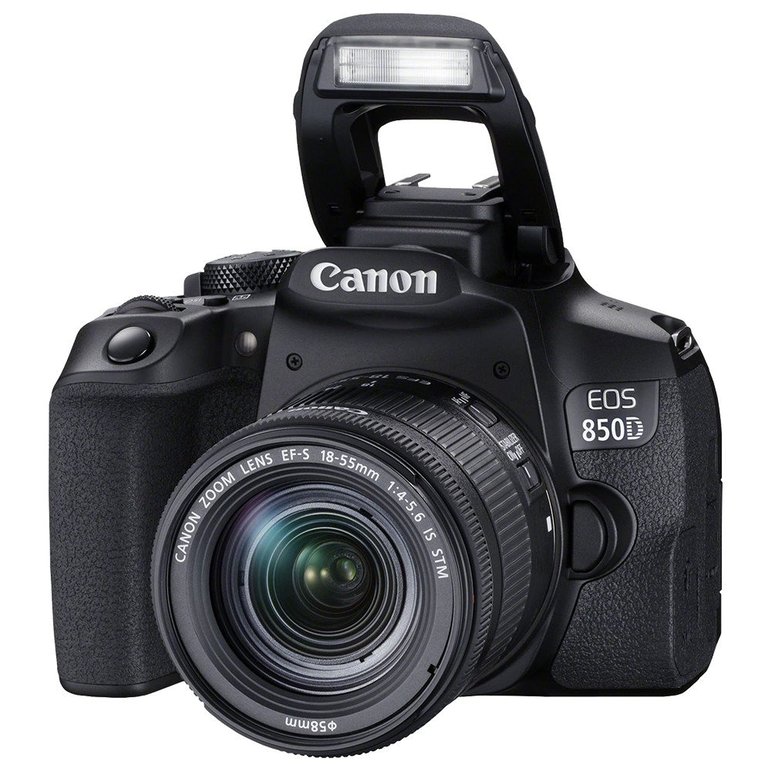 Canon EOS 850D DSLR Camera Bundle with 18-55 & 75-300mm STM Lens, Tripod, 64GB Memory Card, Battery, Carry Case, Filters, and Accessories