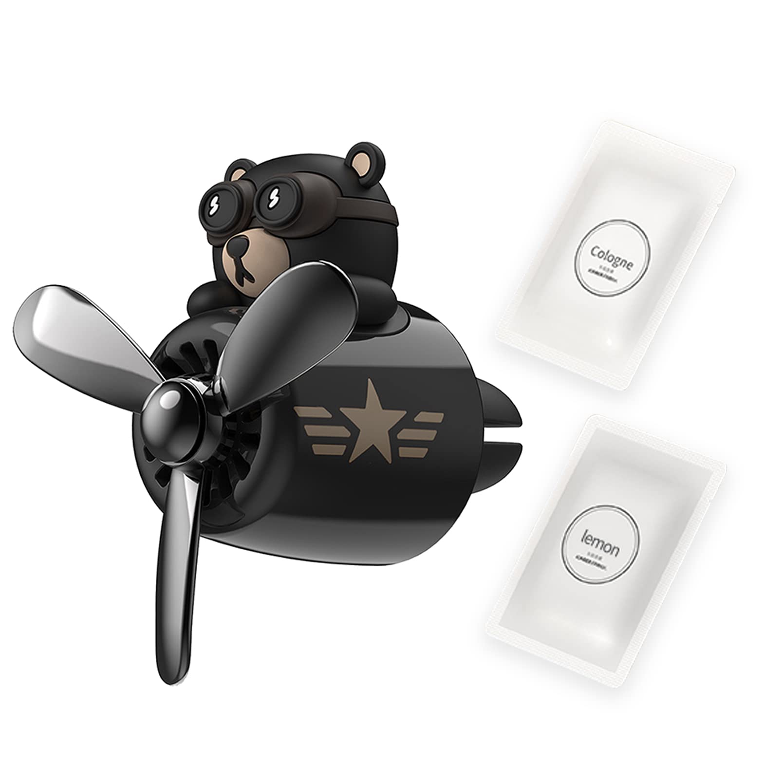 Car Air Fresheners Cute Pilot Duck Car Diffuser Rotating Propeller Cartoon Automotive Air Outlet Car Perfume Decoration