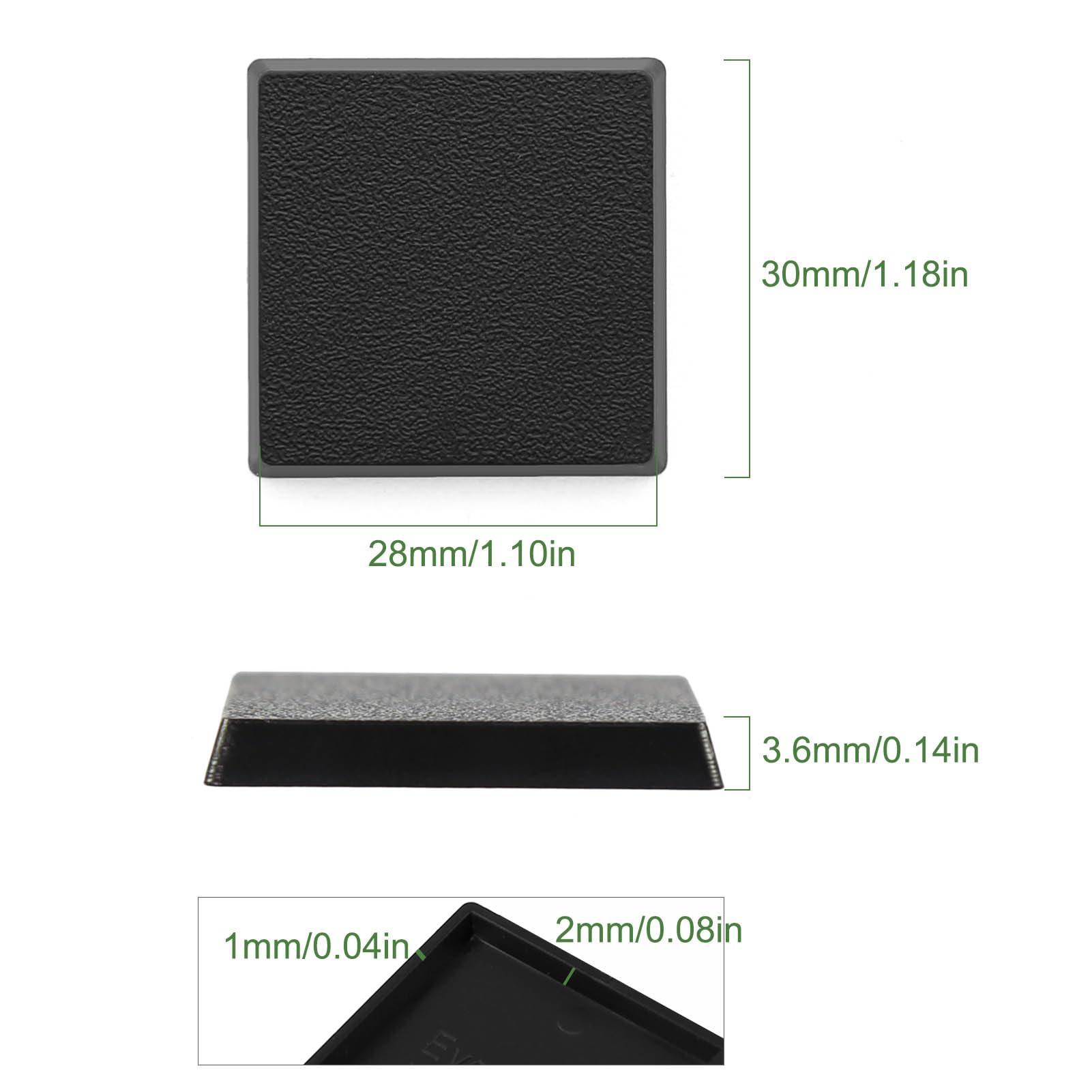 Evemodel Model Square Bases Plastic Black for Wargame Tabletop (30 * 30mm-40pcs)