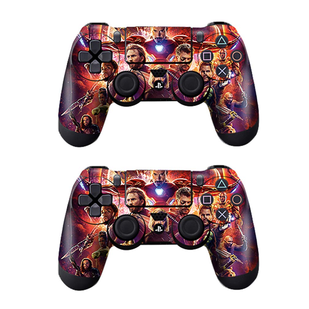 PS4 Slim Skins - Decals for PS4 Controller Playstation 4 Slim - Stickers Cover for PS4 Slim Controller Sony Playstation Four Slim Accessories with Dualshock 4 Two Controllers Skin - Ironman