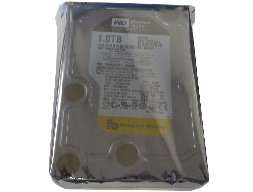 Western Digital 1 TB RE3 SATA 3 Gb/s 7200 RPM 32 MB Cache Bulk/OEM Enterprise Hard Drive - WD1002FBYS