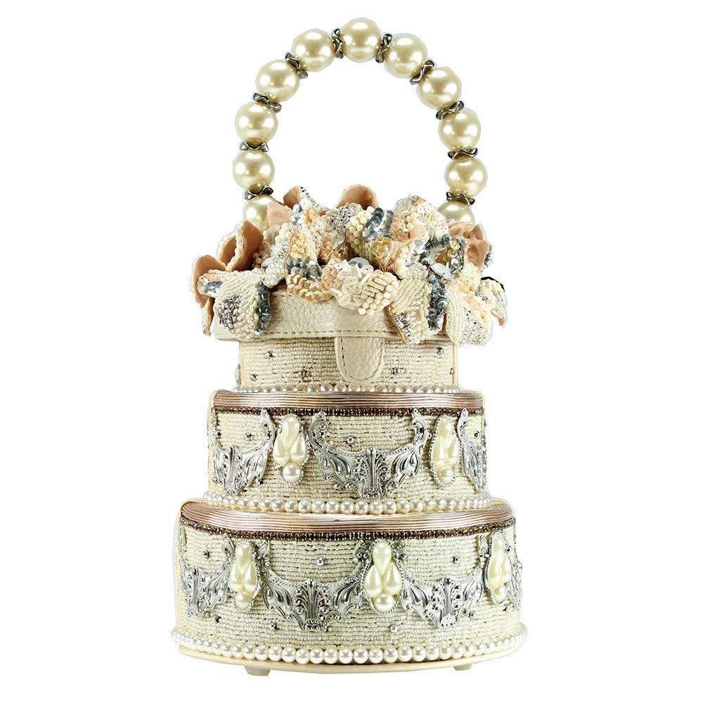 Mary Frances I Do Beaded Wedding Cake Top Handle Bridal Bag, Ivory