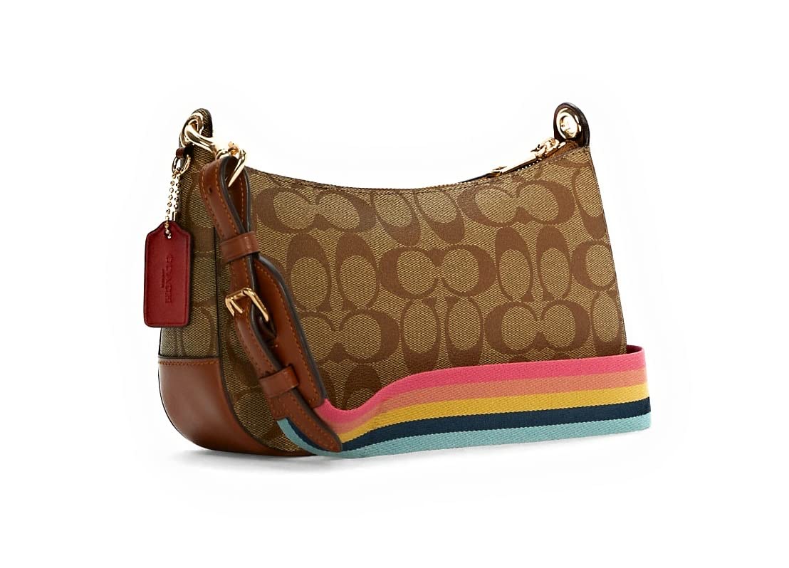 Coach Womens Jes Crossbody In Leather (IM/Khaki Multi With Radial Rainbow)
