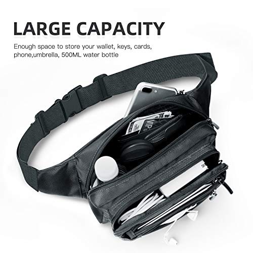FREETOO Waist Pack Bag Fanny Pack for Men&Women Hip Bum Bag with Adjustable Strap for Outdoors Workout Traveling Casual Running Hiking Cycling (Gray-green)