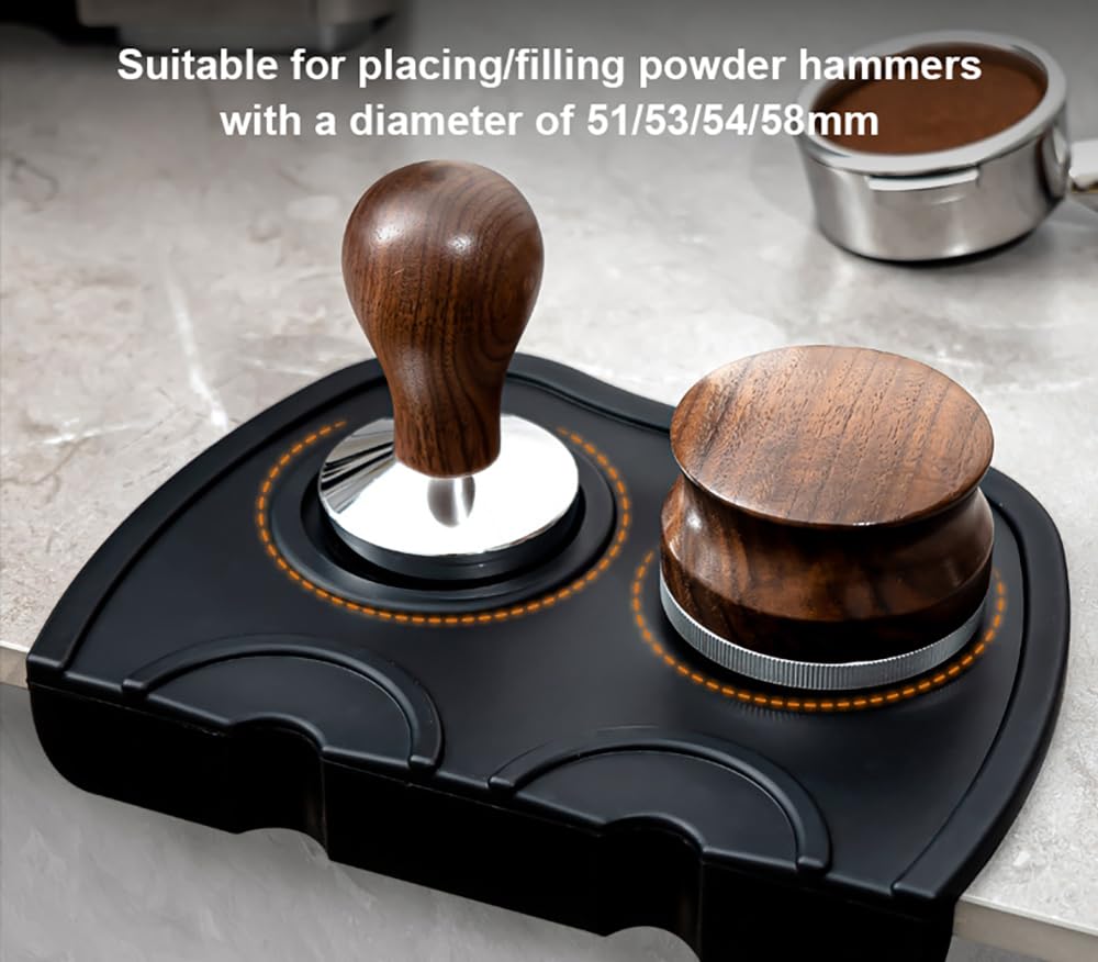 Espresso Tamping Mat Coffee Tamper - Coffee Tamper Mat for Espresso Machine Accessories, Food Safe Silicone Espresso Tamper Mat for Protect Counter (Large)