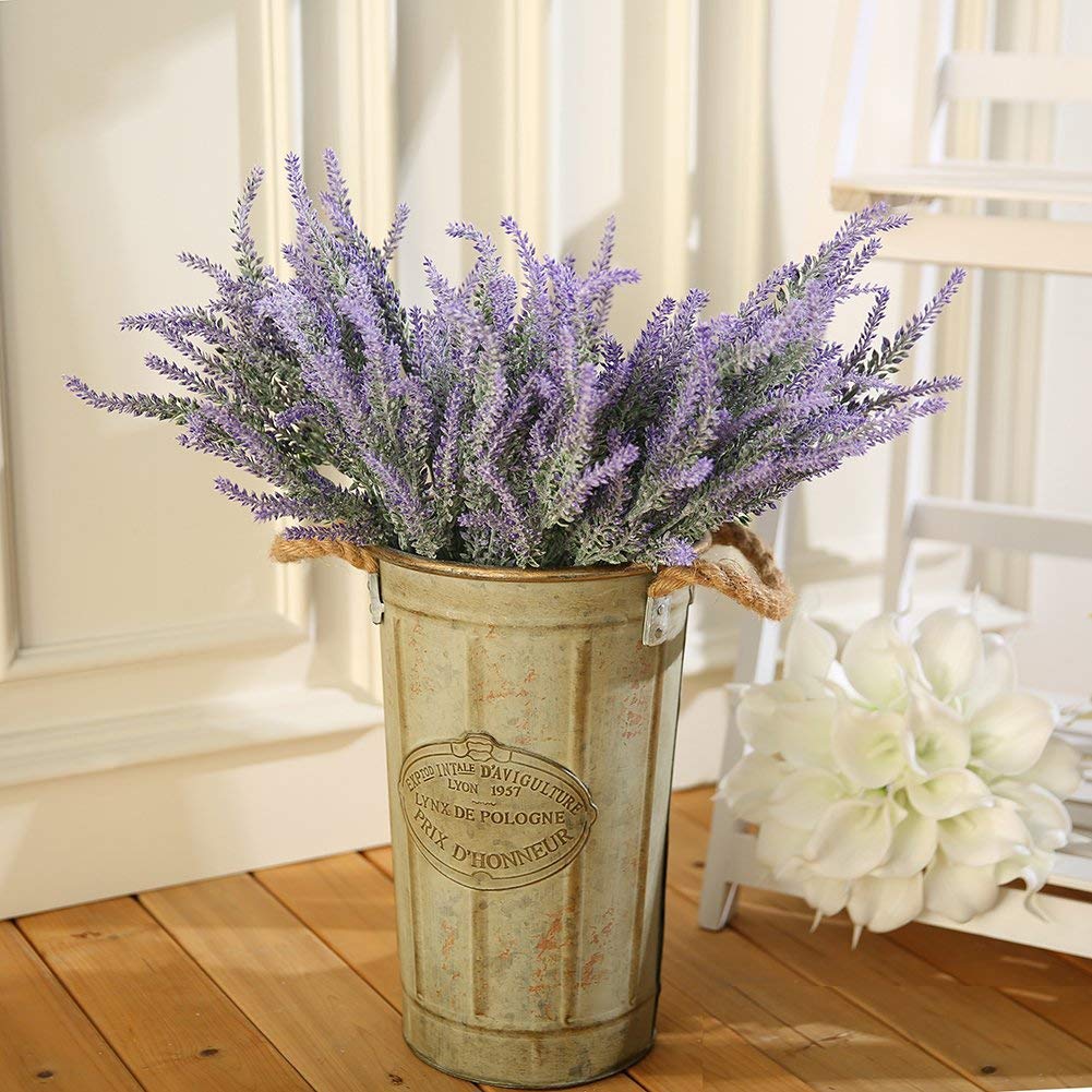 Luyue 8 Pack Artificial Lavender Flowers Bouquet Fake Lavender Plant Bundle for Wedding Home Decor Garden Patio Decoration