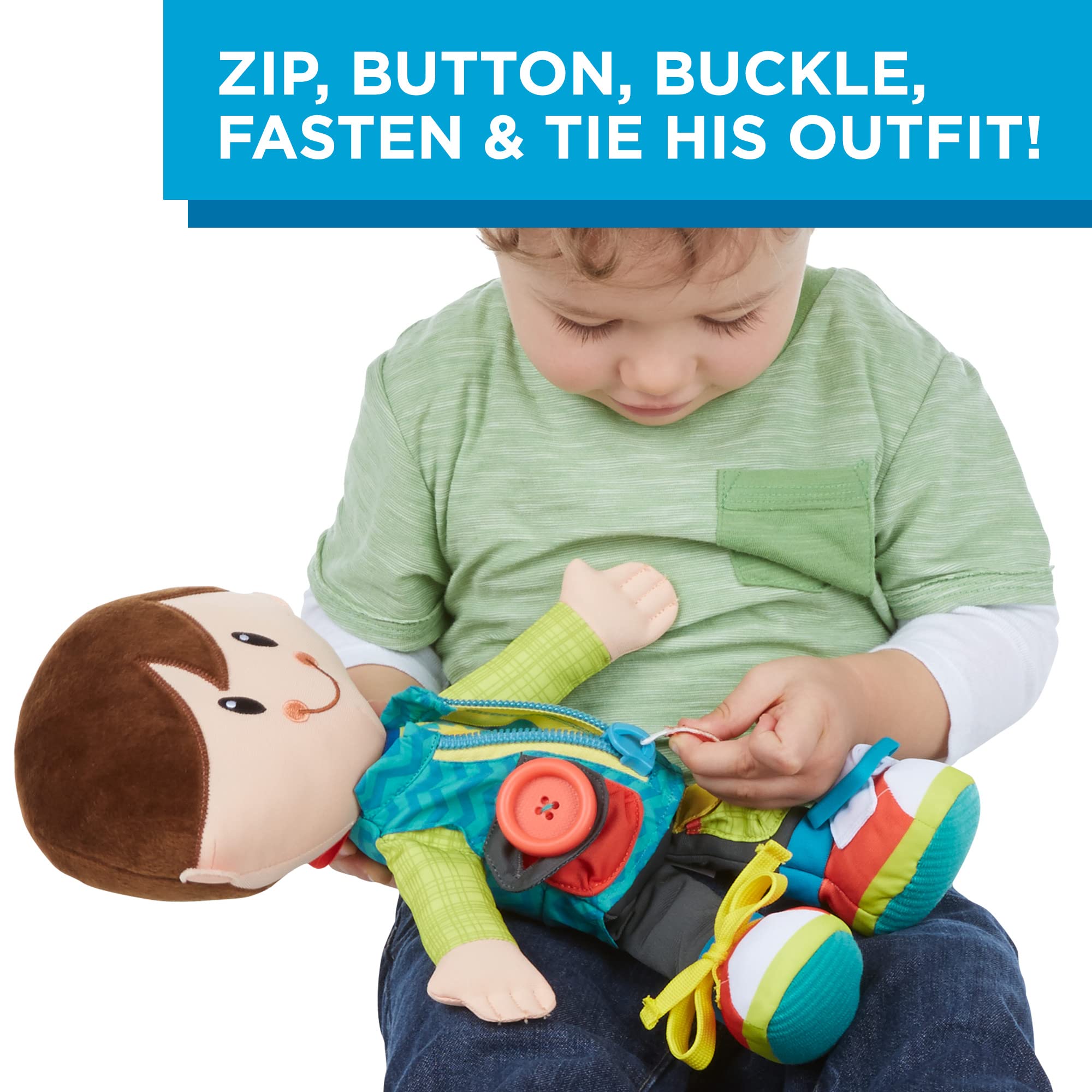 Playskool Dressy Kids Boy Activity Plush Stuffed Doll Toy for Kids and Preschoolers 2 Years and Up (Amazon Exclusive)