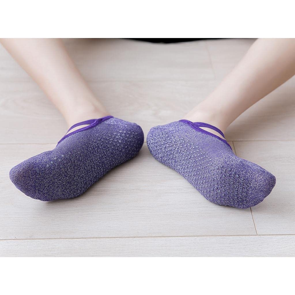 Colcolo Socks Yoga Dance Shoes Non Sports Massage Socks, Purple, one size