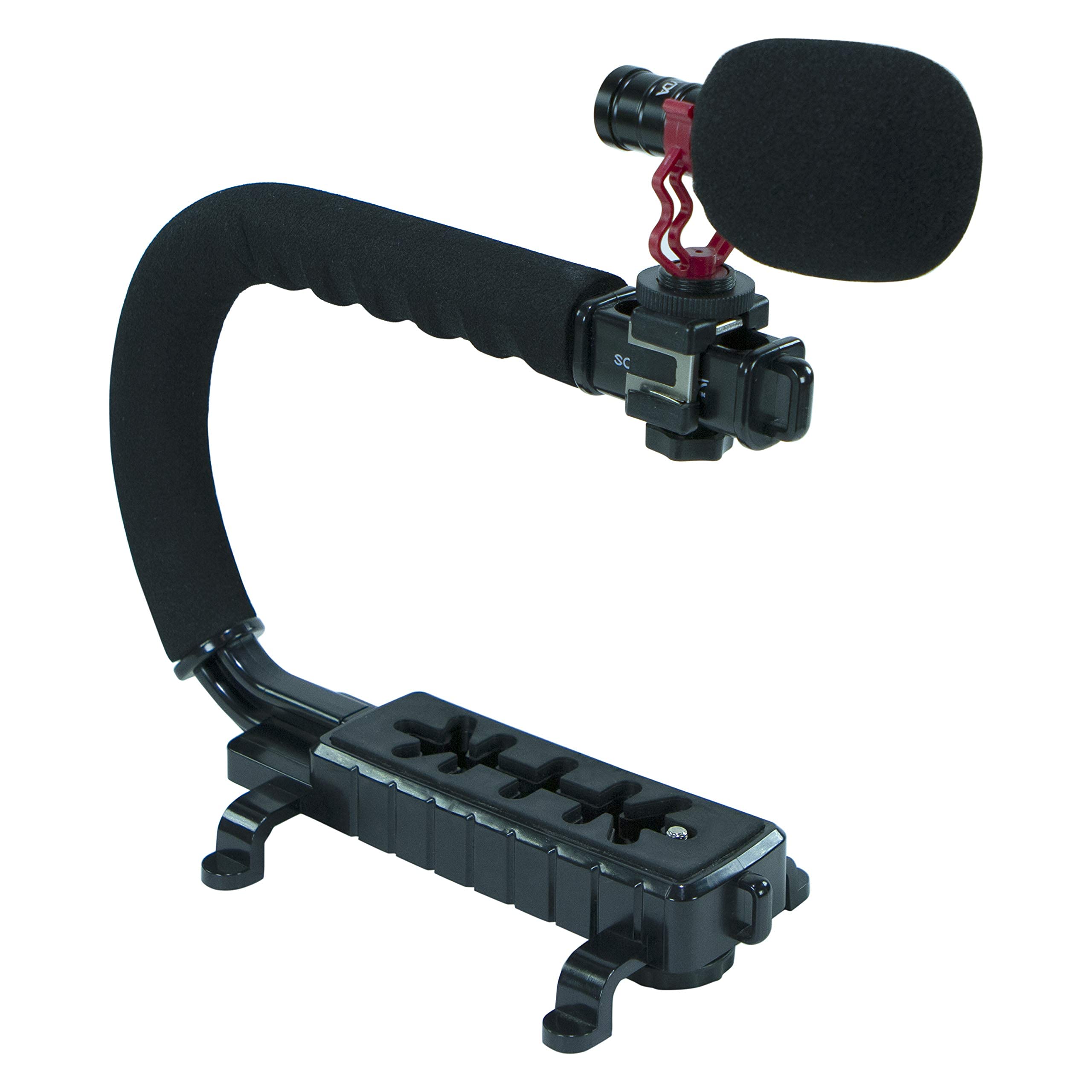 Cam Caddie Scorpion Jr Triple Shoe Camera Stabilizer with VEYDA Universal Video Shotgun Microphone Bundle - Black
