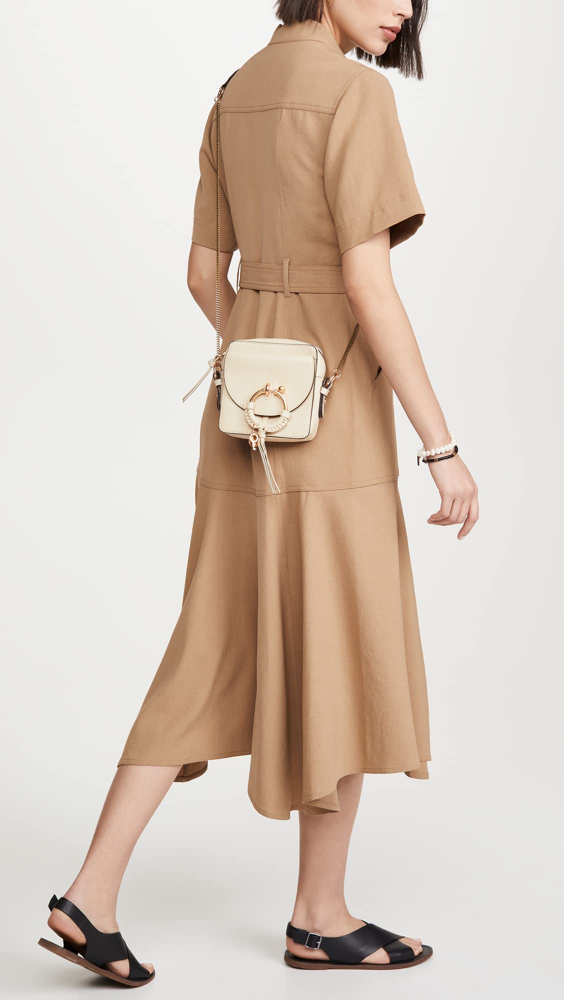 See by Chloe Women's Joan Mini Crossbody, Cement Beige, Off White, One Size