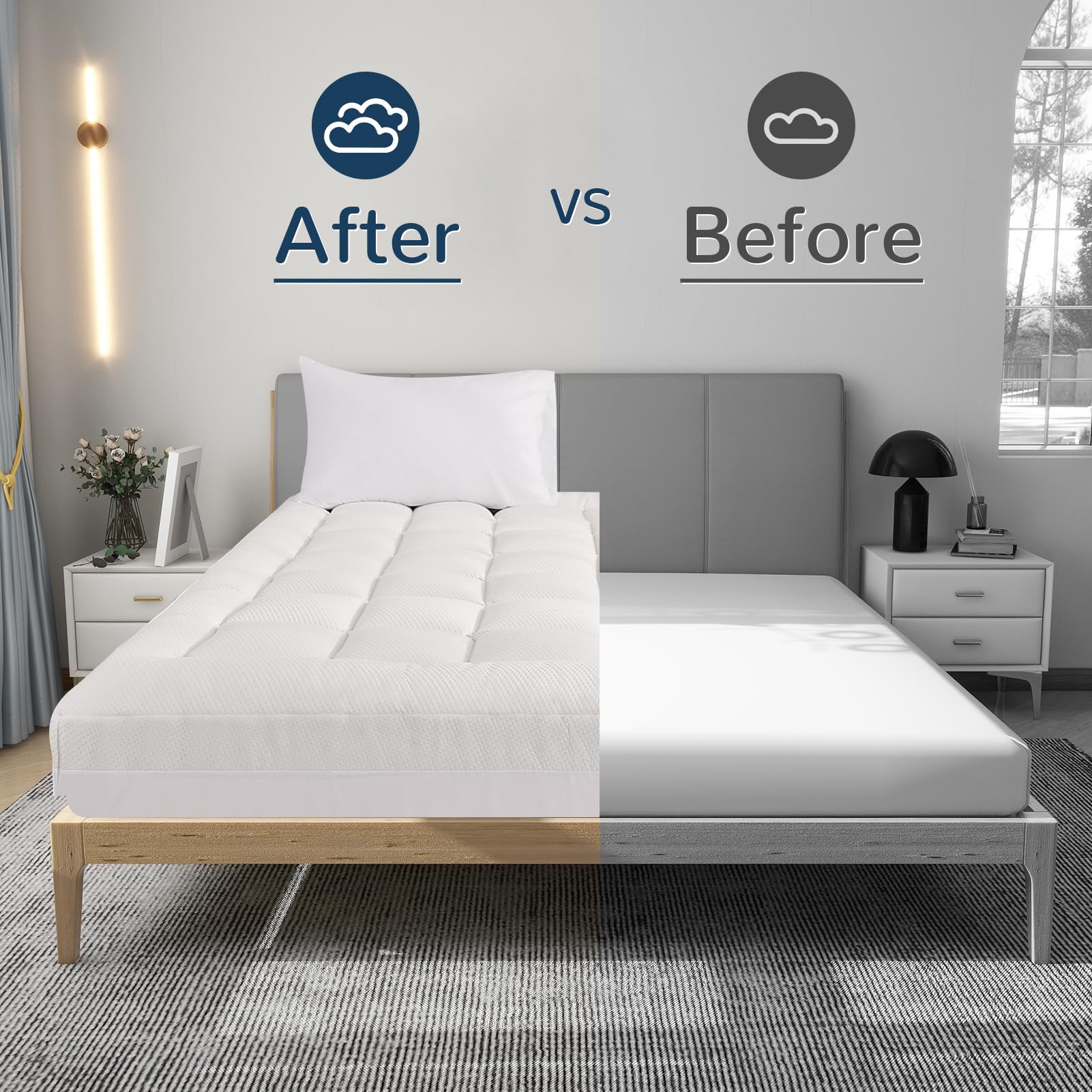 Dual Layer 3 Inch Memory Foam Mattress Topper Ultra Soft and Breathable Twin Mattress Topper,Mattress Topper with Pillow Cases(3975)