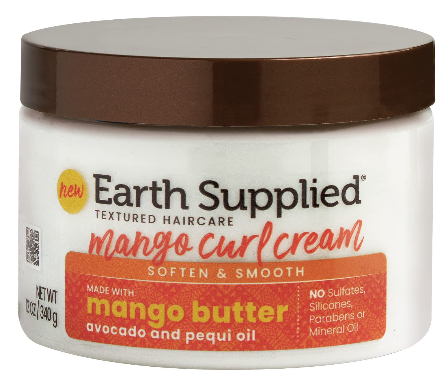 Earth Supplied Textured Haircare Mango Curl Cream 12 oz (Pack of 2)