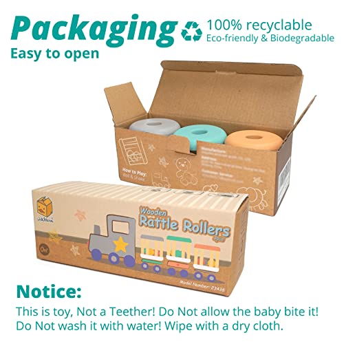DUCKBOXX XX Wooden Rattles Toys Bundle (2 Pack) for Babies Ages 0m – 2yrs