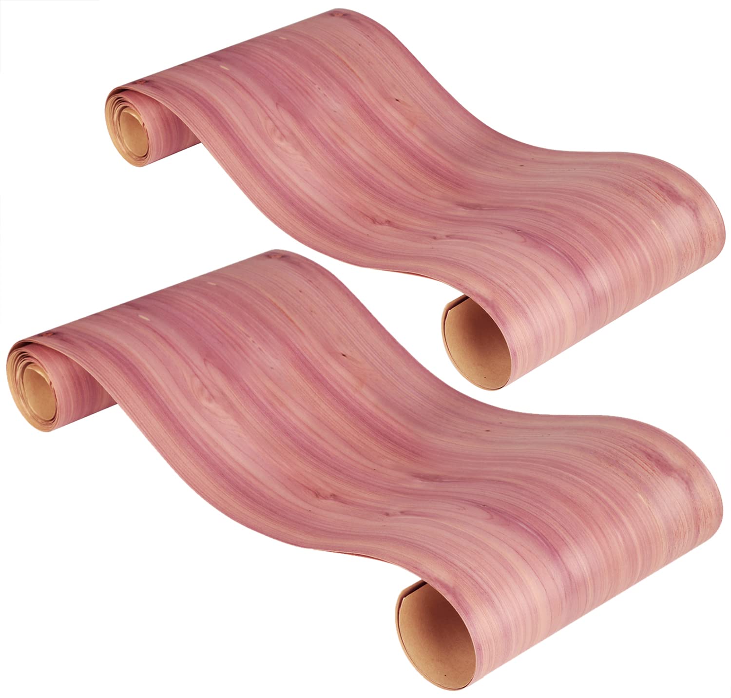 CEDAR ALPHA 2 Pcs Cedar Drawer and Closet Shelf Liner 72''x10'' -180x24 cm 6 ft roll of 100% Red Cedar Veneer with Mild Cedar Wood Scent