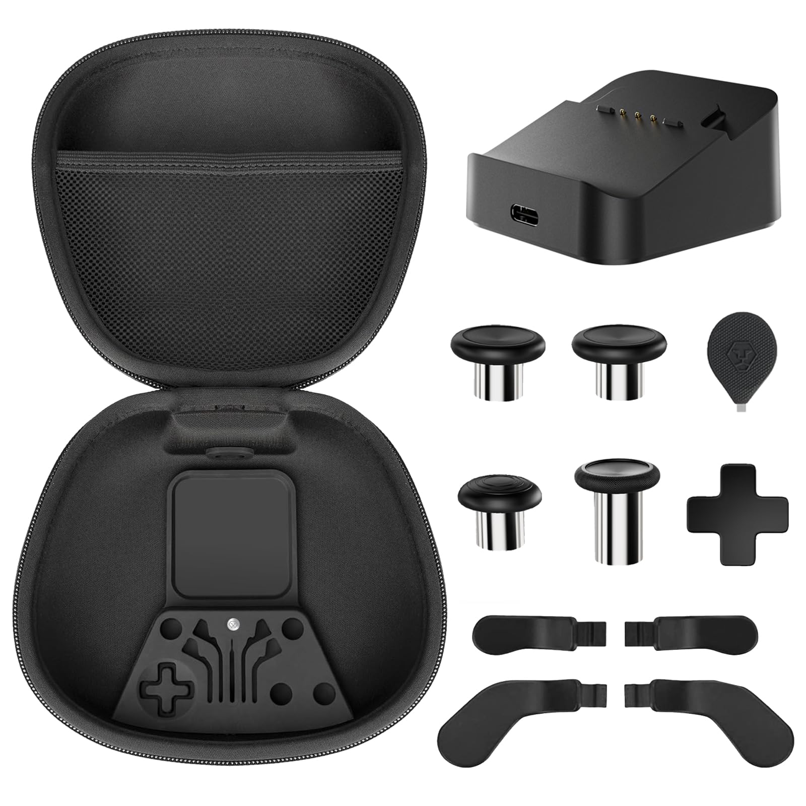 Complete Component Pack with Charging Station for Elite Controller Series 2 Accessories, Includes 4 Controller Paddles, 1 Charging Dock, 4 Thumbsticks, 1 Adjustment Tool and 1 Carrying Case