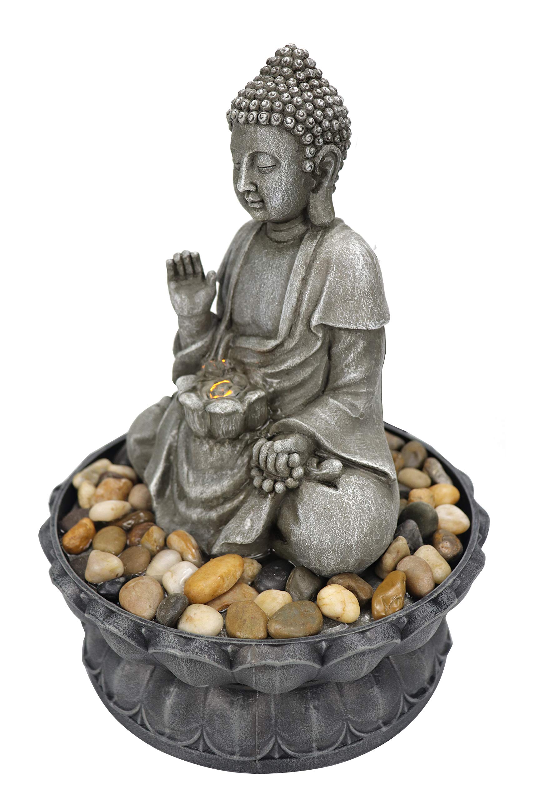 Warm Garden Buddha Fountain Tabletop Water Fountain-Sitting Buddha Tabletop Water Fountain Zen Fountain