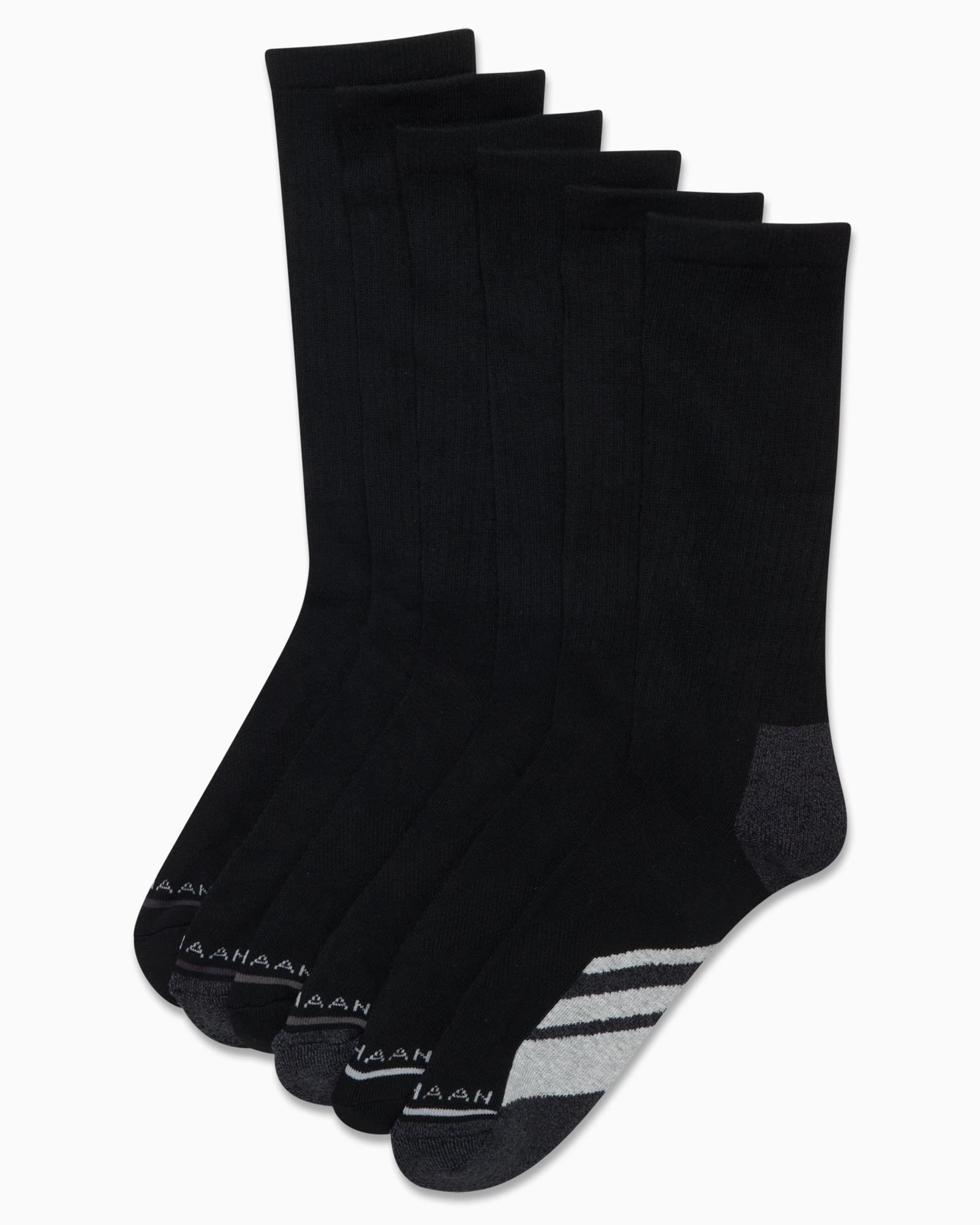 Cole Haan Men's Athletic Socks - Performance Cushion Crew Socks (6 Pack, 12 Pack), Size 7-12, All White (6 Pack)