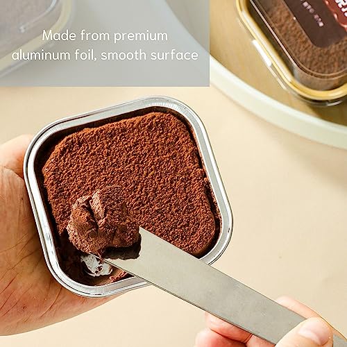 Findful Mini Cake Pans With Lids (10oz,40 Pack) Aluminum Foil Square Cupcake Liners Brownie Baking Cups,Disposable 4βx4β Large Cupcake Pan,Jumbo Muffin Tin Ramekins Holders