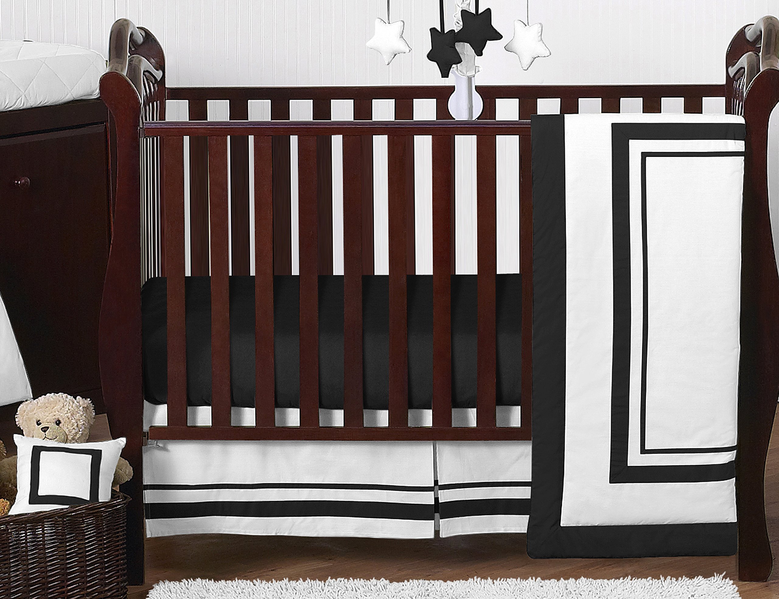 White and Black Hotel Fabric Memory/Memo Photo Bulletin Board by Sweet Jojo Designs