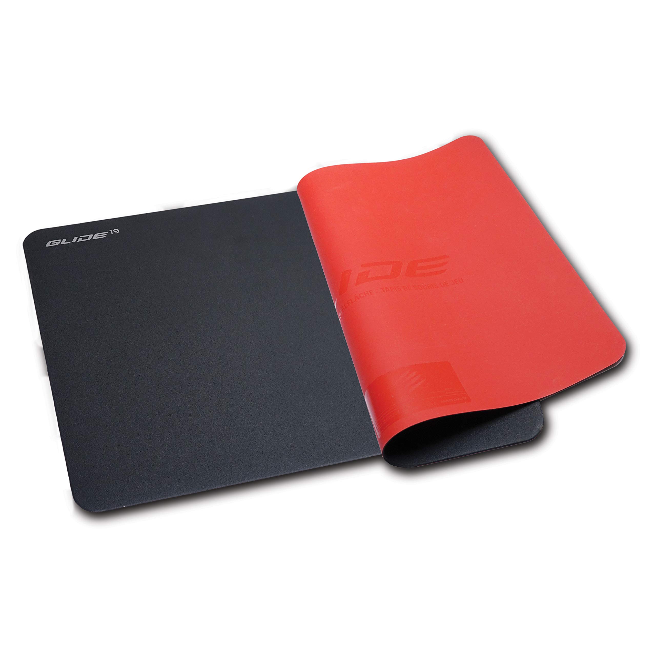 Mad Catz The Authentic G.L.I.D.E. 19 High Performance Gaming Mouse Pad Water Resistant Gaming Surface With Heat Bonded Edges And Non-Slip Silicone Base 12.4 x 15.4 in, Black