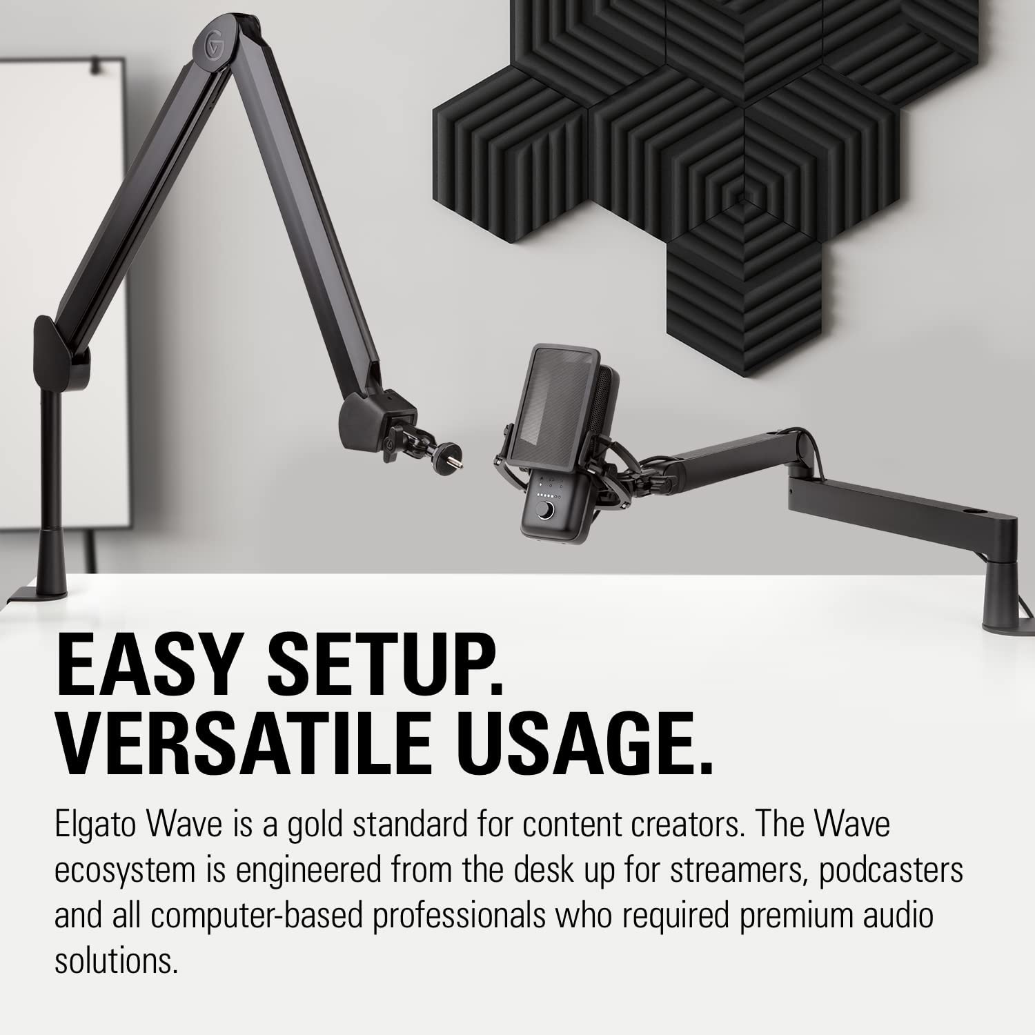 Elgato Wave:3 - Premium Studio Quality USB Condenser Microphone for Streaming, Podcast, Gaming and Home Office, Free Mixer Software, Sound Effect Plugins, Anti-Distortion, Plug ’n Play, for Mac, PC