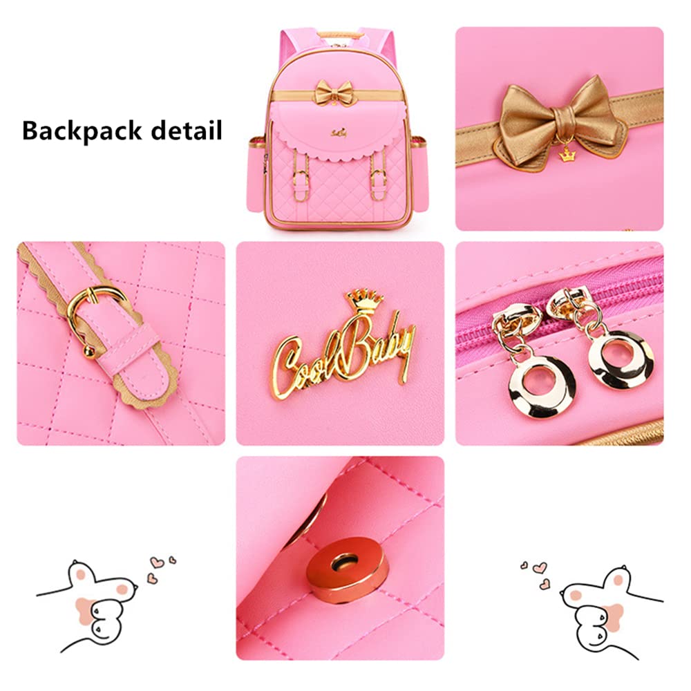 Children's Backpack Princess Girl School Bag PU Waterproof Casual Daypack