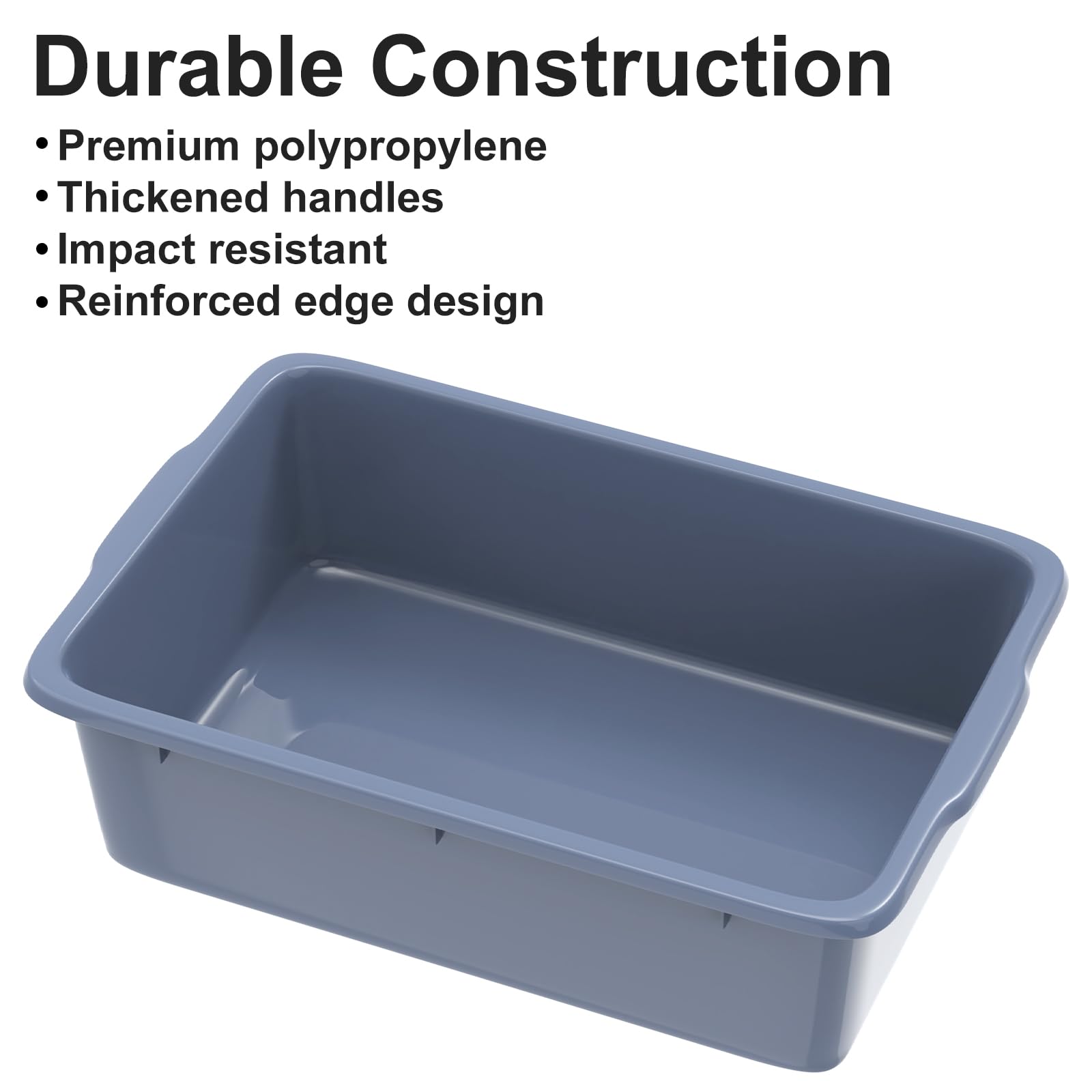 DUNCHATY 8.6 Gallon Plastic Bin Bus Tubs - 33L Commercial Plastic Bus Box Utility Box - Wash Basin Tote Box for Restaurant Kitchen Organization and Storage(1 pack)