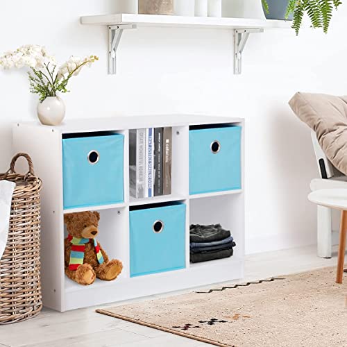 LEMY 6-Cube Storage Shelf Organizer 3x2 Storage Bookcase Bookshelf Display Cube Shelves Compartments with 3 Non-Woven Bins for Bedroom, Living Room, Home Office