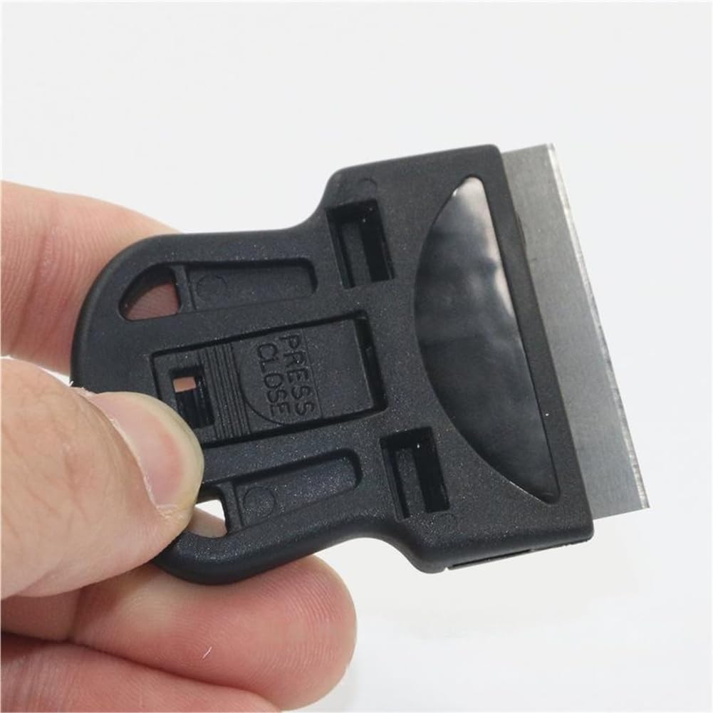 EYAKEG Mini Plastic Razor Blade Scraper Tool,Plastic Scraper,Cleaning Scraper Tool,Glass Scraper,Window Scraper,Stove Scraper Tool,Equipped with 5 Blades.