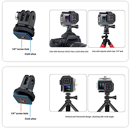 SOONSUN Waterproof Case for GoPro Hero 11 Black/Hero 10 Black/Hero 9 Black, 60M Underwater Protective Dive Housing Case with Cold Shoe Mount Adapter for GoPro Hero 11 10 9 Black Action Camera