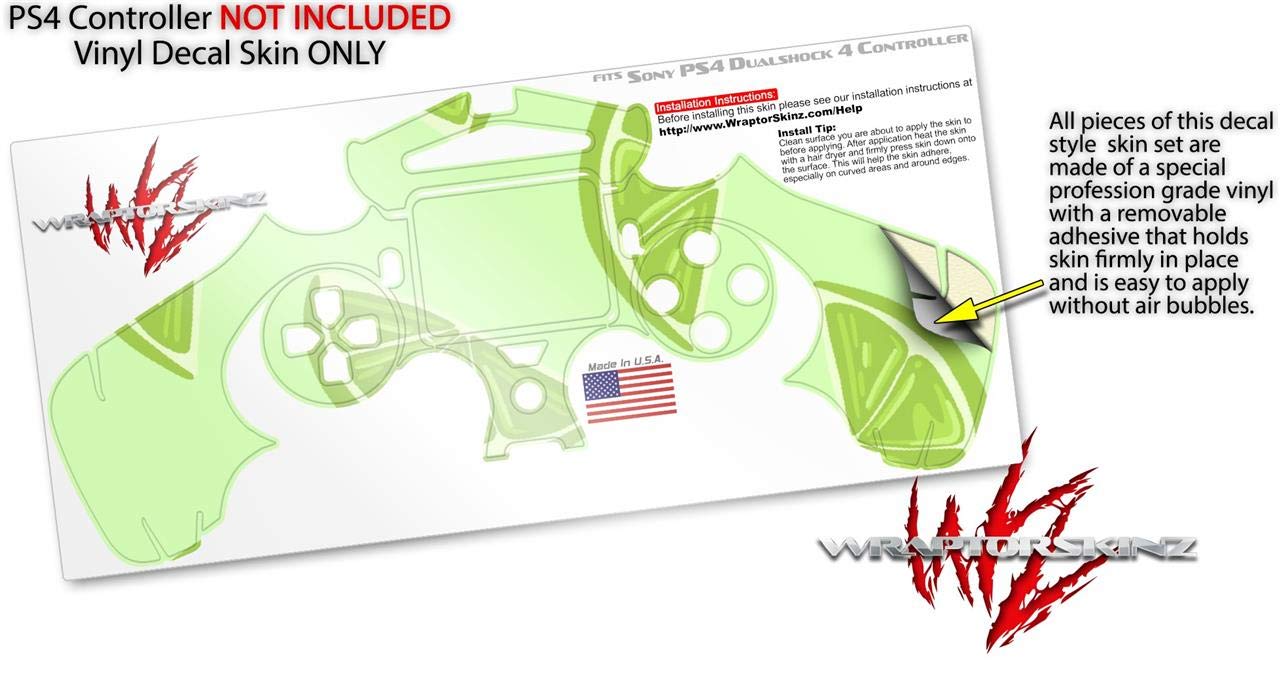 WraptorSkinz Vinyl Decal Skin Compatible with Sony PS4 Controller PlayStation 4 Original Slim and Pro Limes Green (Controller NOT Included)