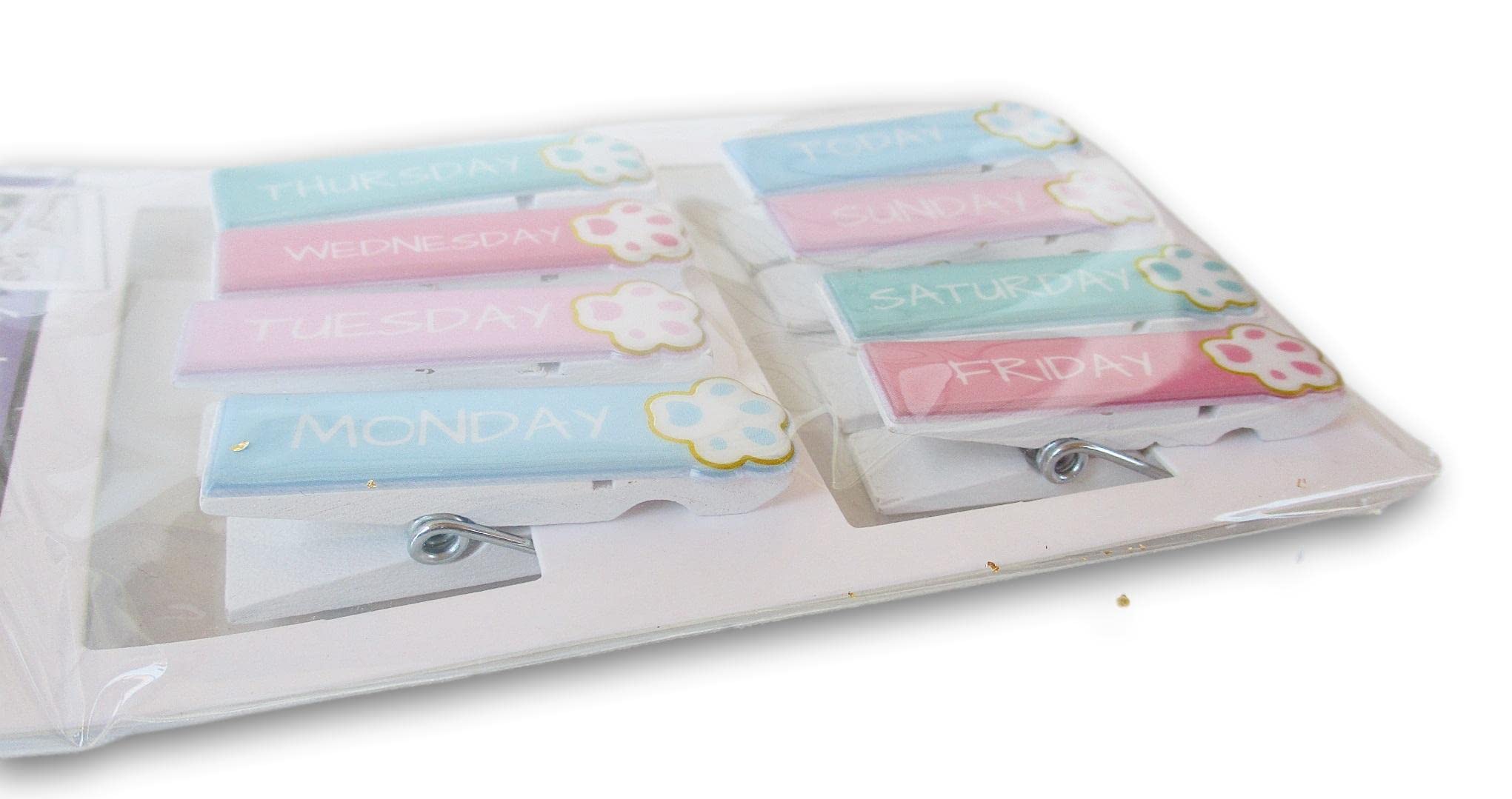 Forever in Time Days of The Week Clips - 8 Piece Monday Tuesday Wednesday Wooden, SE410B