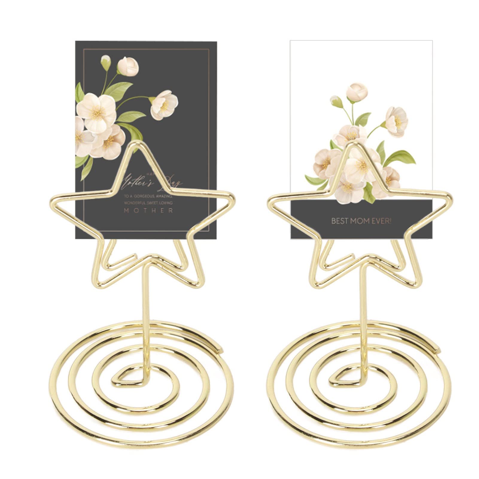 Elegant Gold Star Shaped 20 Pieces Place Card Holder Stand Party Table Decor