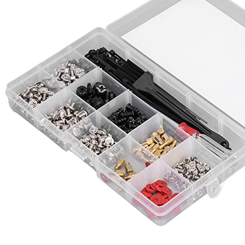 Computer screw parts, longterm use 10 kinds of computer screws made of brass steel paper fiber with clamp for installation