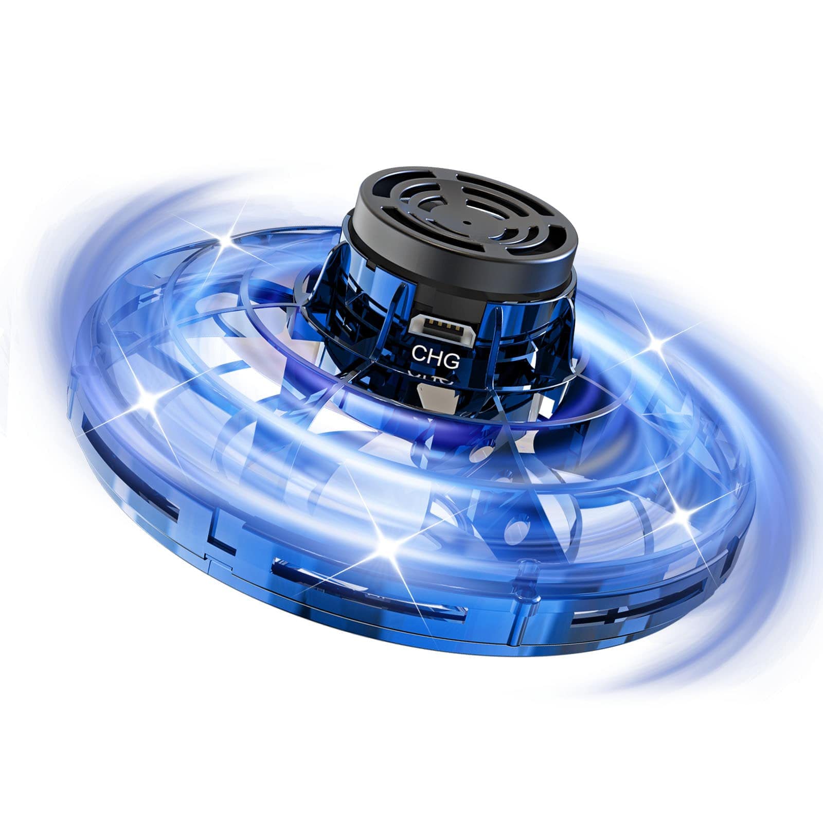 ETPlanet Blue Hand Operated Mini Drones for Kids, Cool Magic UFO Flying Orb Ball Toy, Hover Boomerang Fidget Spinner with Lights, Indoor Outdoor Christmas Birthday Gifts for Boys Girls Teens 8 9 10+