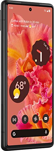 Google Pixel 6 5G 128GB 8GB RAM Factory Unlocked (GSM Only | No CDMA - not Compatible with Verizon/Sprint) International Version - Kinda Coral