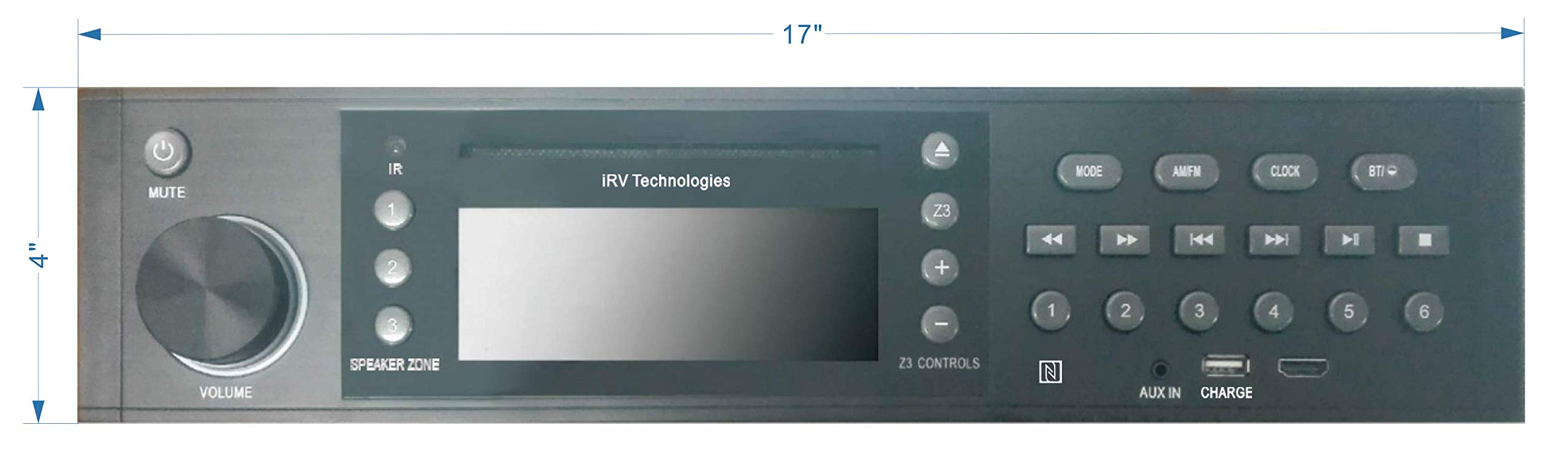 Car Stereo,iRV Technology iRV70 Blu-ray Disc Player,Bluetooth RV Stereo,Supports APP,HDMI,ARC,Digital 5.1 Surround Sound,USB,A&FM,DVD,MP4,NFC,CEC,Clock,3 Zones Wall Mount RV Radio