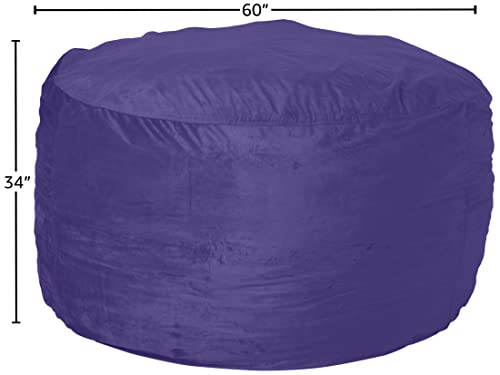 Chill Sack Bean Bag Chair Cover, 5-Feet, Microsuede - Purple