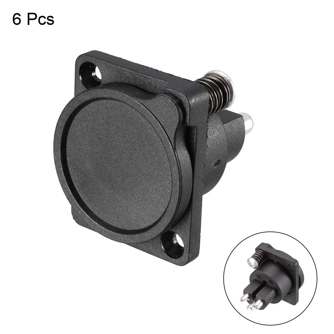 uxcell 3-Pin XLR Female Jack Panel Mount for Microphone Connector Adapter Converter Audio Speaker with Waterproof Cover 6Pcs