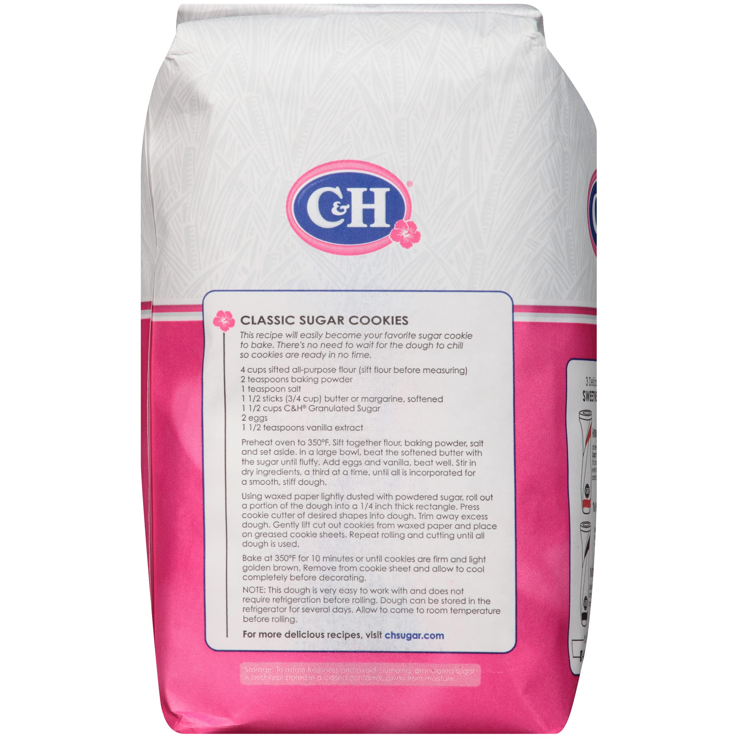 C&H Premium Pure Cane Granulated Sugar, 4 LB Bag (Pack of 2)
