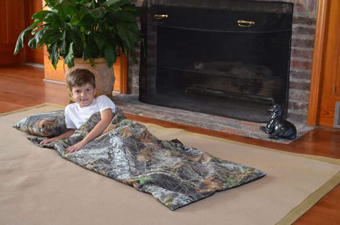 Camo Sleeping Bag Boys Great for Camping and Backyard Pillow Included