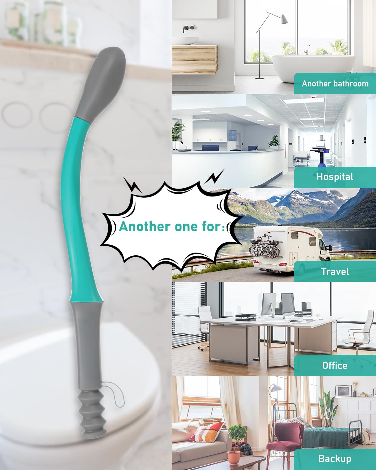 Extended Reach Butt Wiper Set - Includes 2 Toilet Aids for Wiping Tool and Butt Cleaner Bath Brush Long Handle - Bottom Buddy Wiping Aid for Disabled,Elderly,Pregnant(3 Pack)